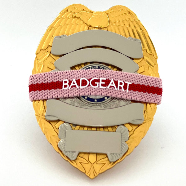 Badgeart Personalized Pink Cancer Awareness Band Mourning Band Red Line ...