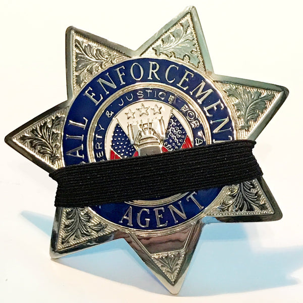 Bail Enforcement Agent Badge 7-Point Memorial Badge with Mourning Band ...