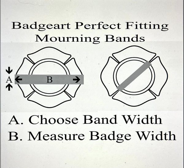 Badgeart Perfect Fit Mourning Bands 3/8 Inch bands for 42-60 mm Wide B ...