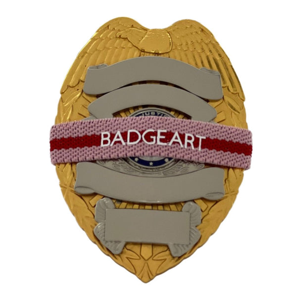 Badgeart Personalized Pink Cancer Awareness Band Mourning Band Red Line ...